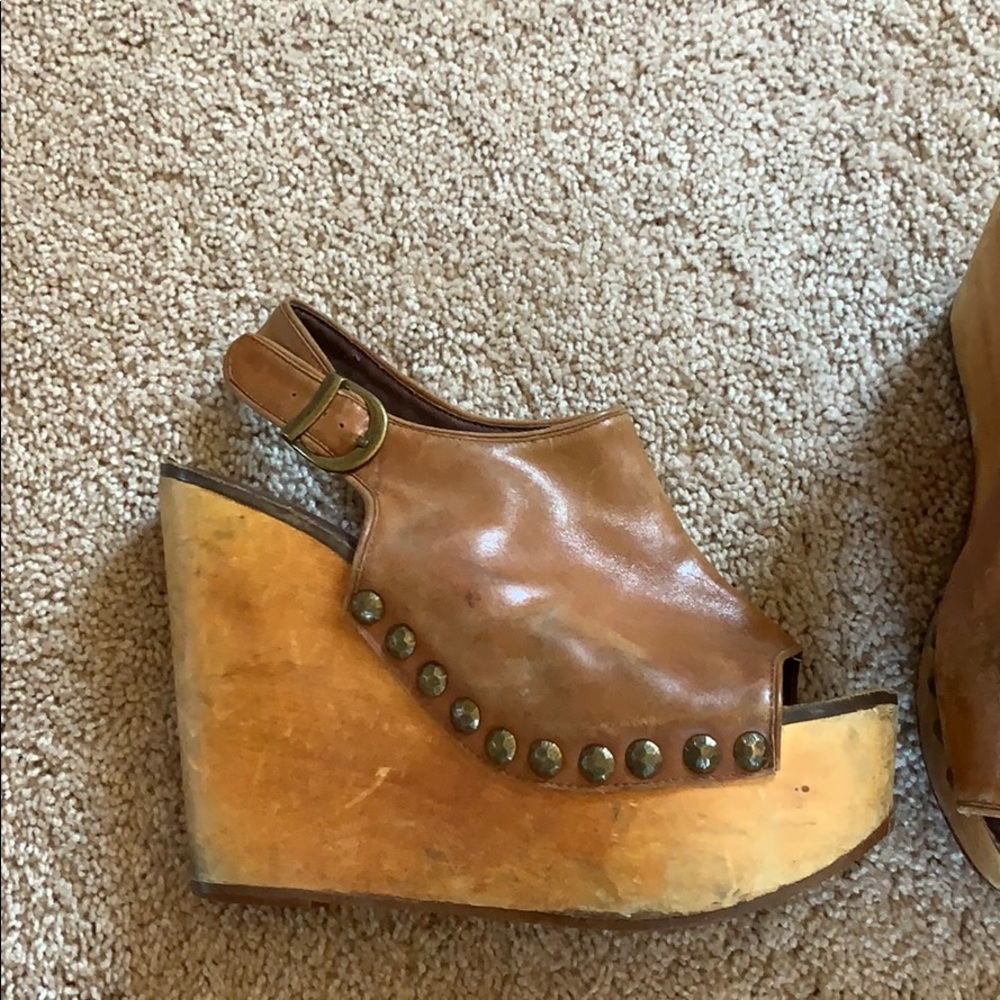 Jeffrey Campbell Tan Leather Wedges - Gem
